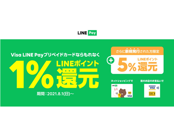 ASCII.jp：Visa LINE Payプリペイドカード、1％のLINEポイント還元を8月1日から開始