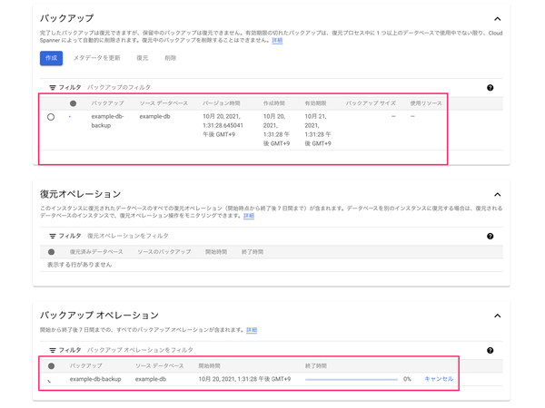 Spannerバックアップ&復元の仕様と特徴