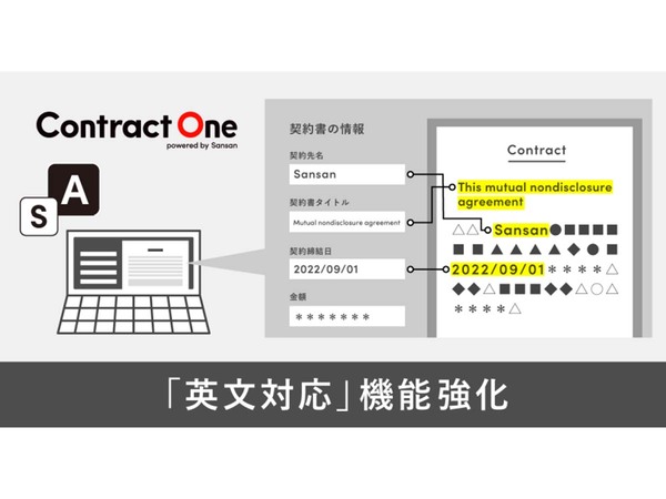 ASCII.jp：Sansan、クラウド契約業務サービス「Contract One」の英文対応機能を強化