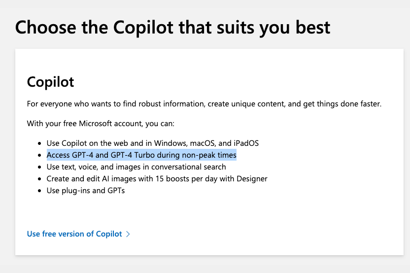 ASCII.jp：GPT-5も間近!? マイクロソフトCopilotに無料版「GPT-4 Turbo」