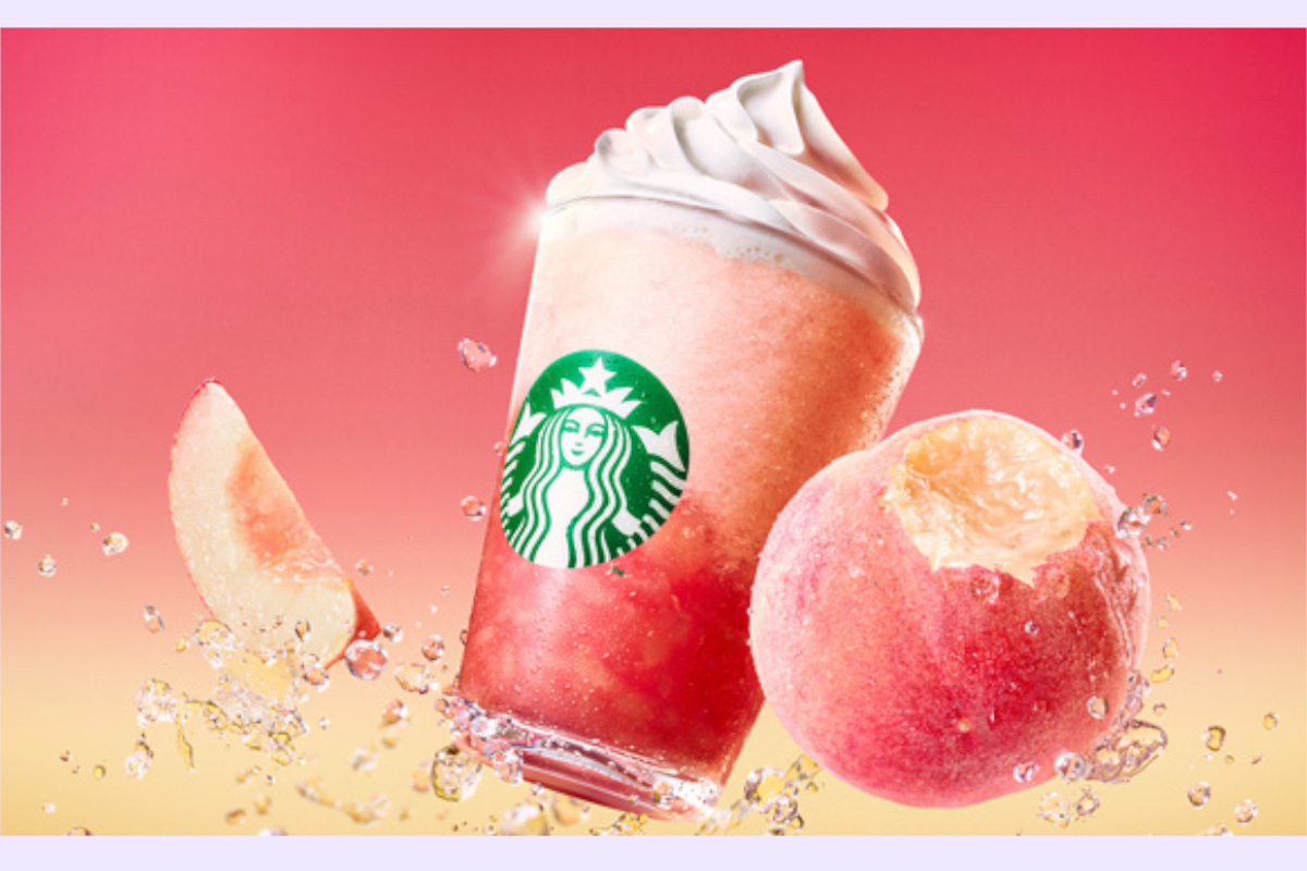 みずみずしい桃の甘味がたまらない！ スターバックス「ラブ & ピーチ フラペチーノ」