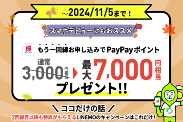 LINEMO、最大8000円相当のPayPayポイントがもらえるキャンペーン実施中 - 週刊アスキー