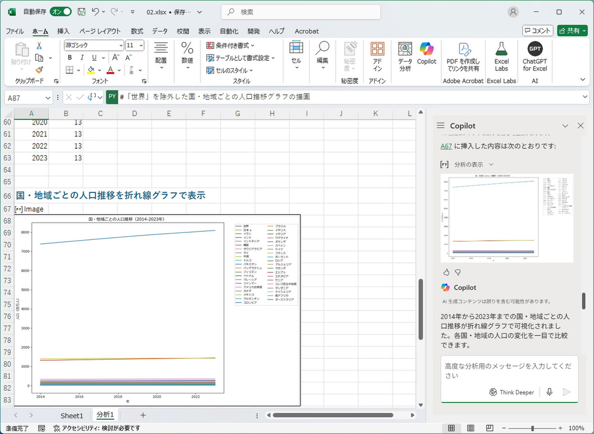 進化するMicrosoft 365 Copilot Copilot in ExcelでPythonを使って高度な分析を行う方法 - 週刊アスキー