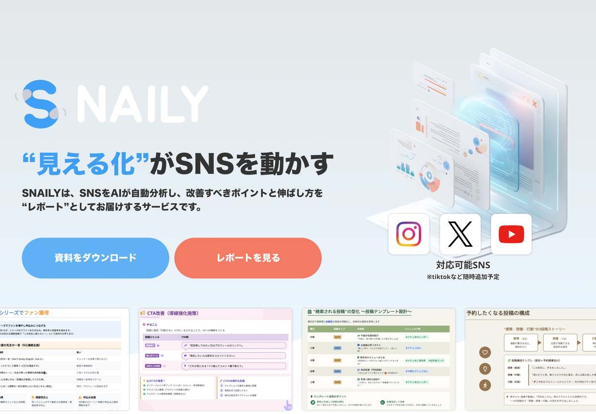 成果が出ないSNS運用をAIが分析し改善提案 SNS改善レポートサービス「SNAILY」リリース : - ASCII STARTUP